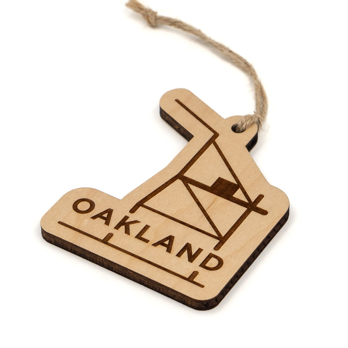 Oakland Crane Wood Ornament – Steamer Lane Design