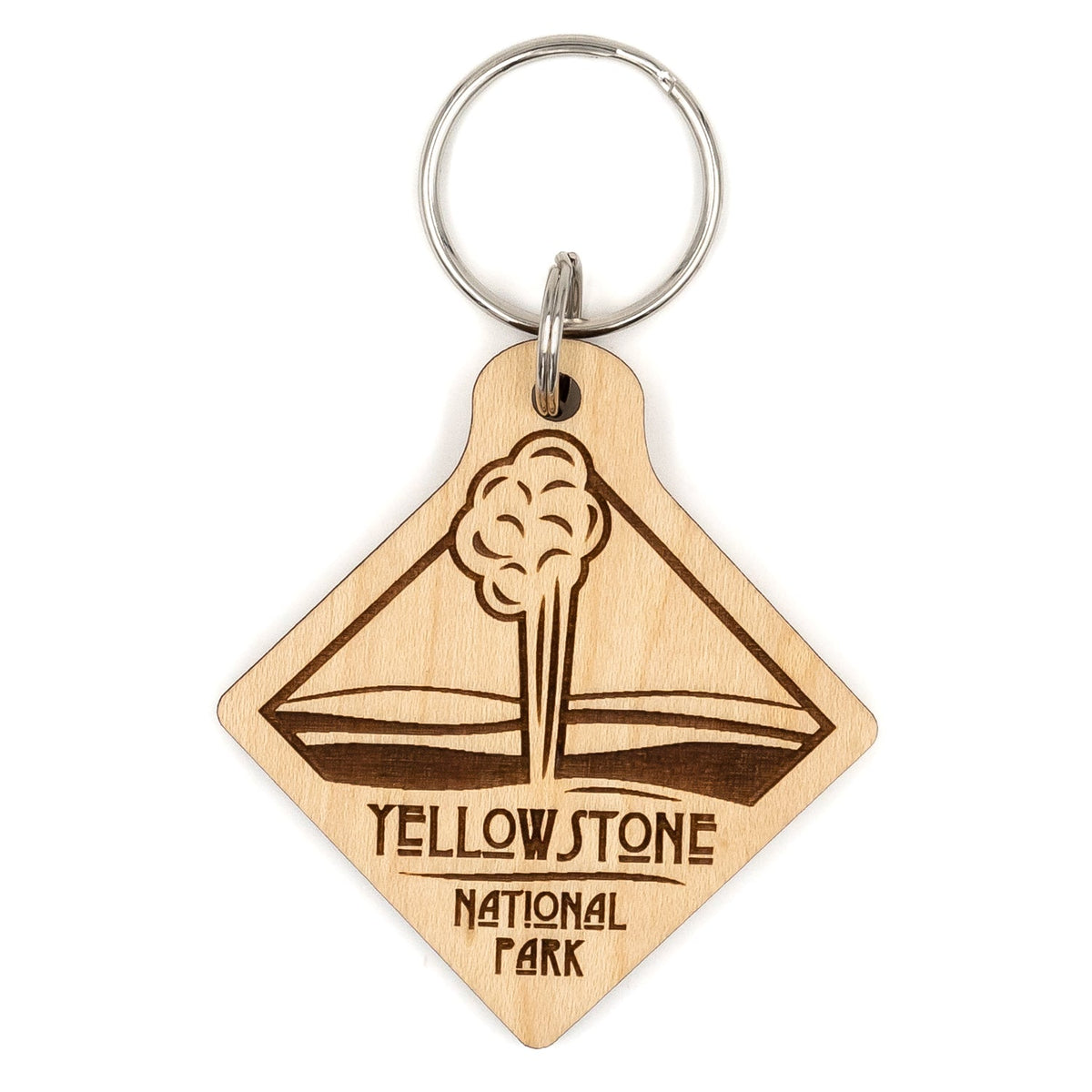 Yellowstone National Park Wood Keychain – Steamer Lane Design