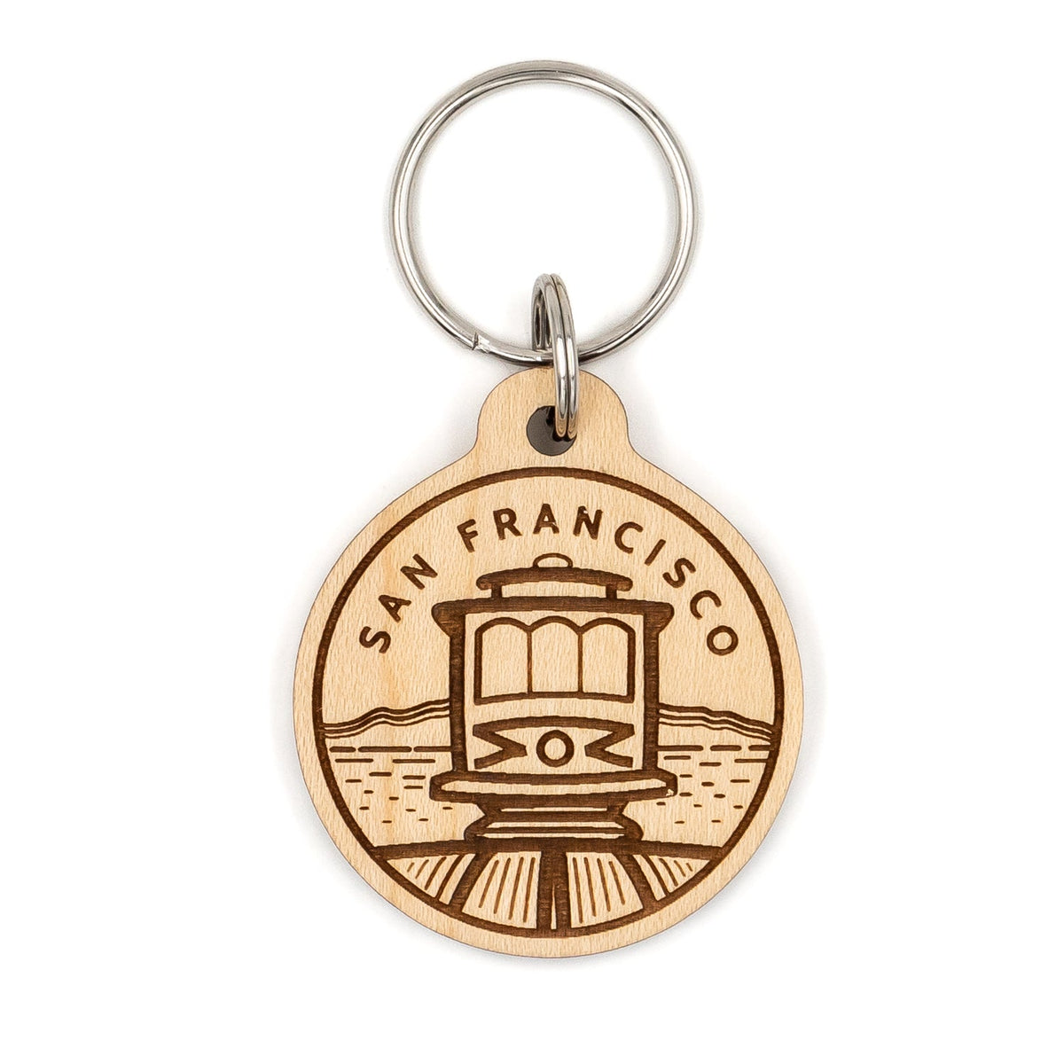 San Francisco Trolley Wood Keychain – Steamer Lane Design