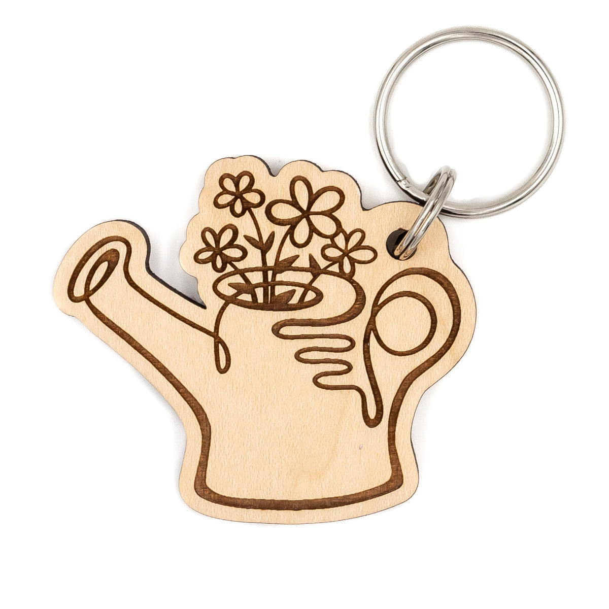 Watering Can Wood Keychain – Steamer Lane Design