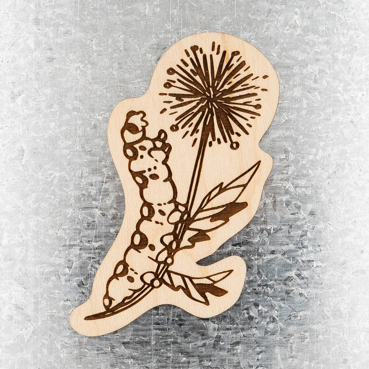 Caterpillar Wood Magnet – Steamer Lane Design